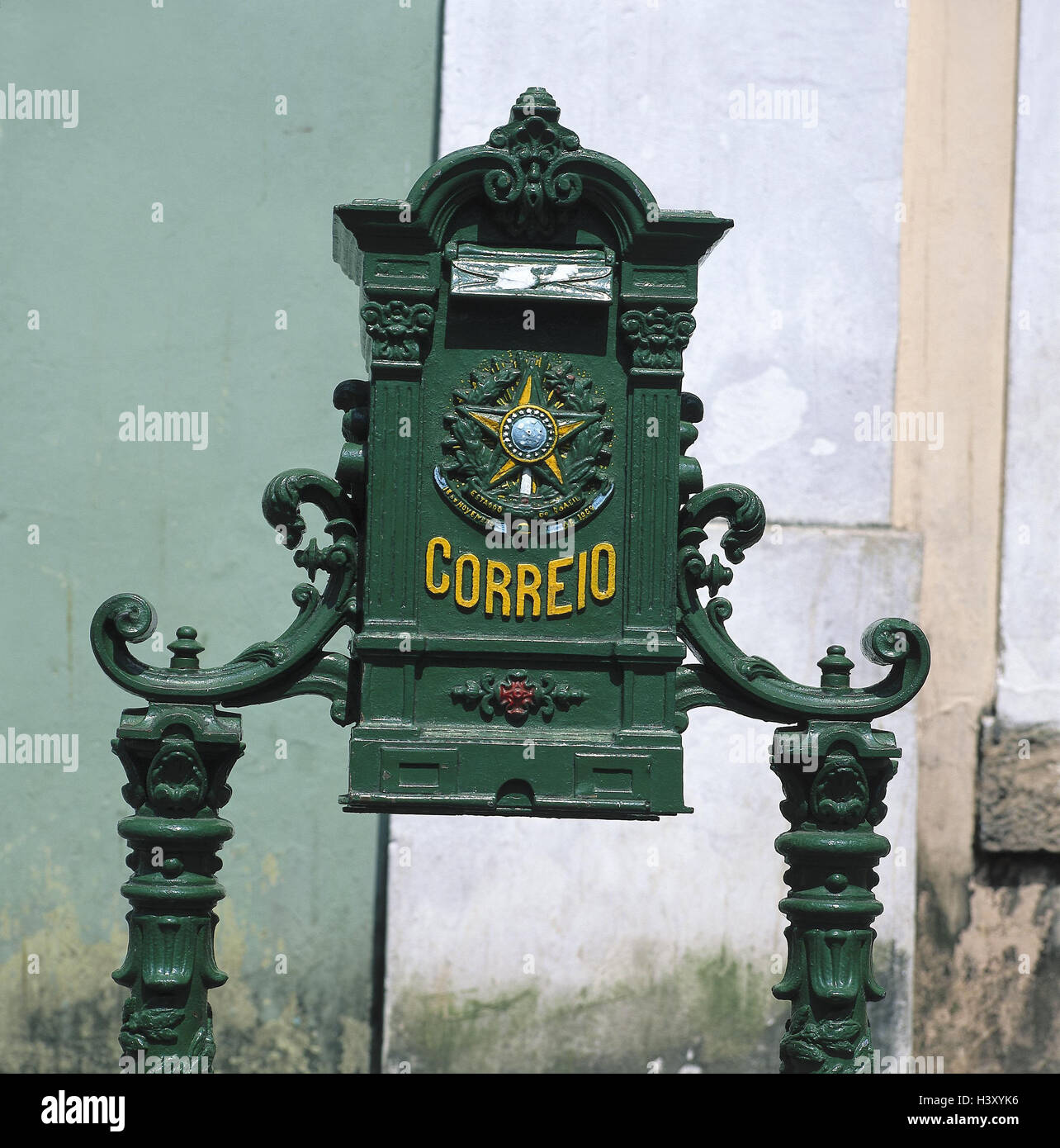 Brazil, Bahia, Salvador, mailbox, green yellow, post, product ...
