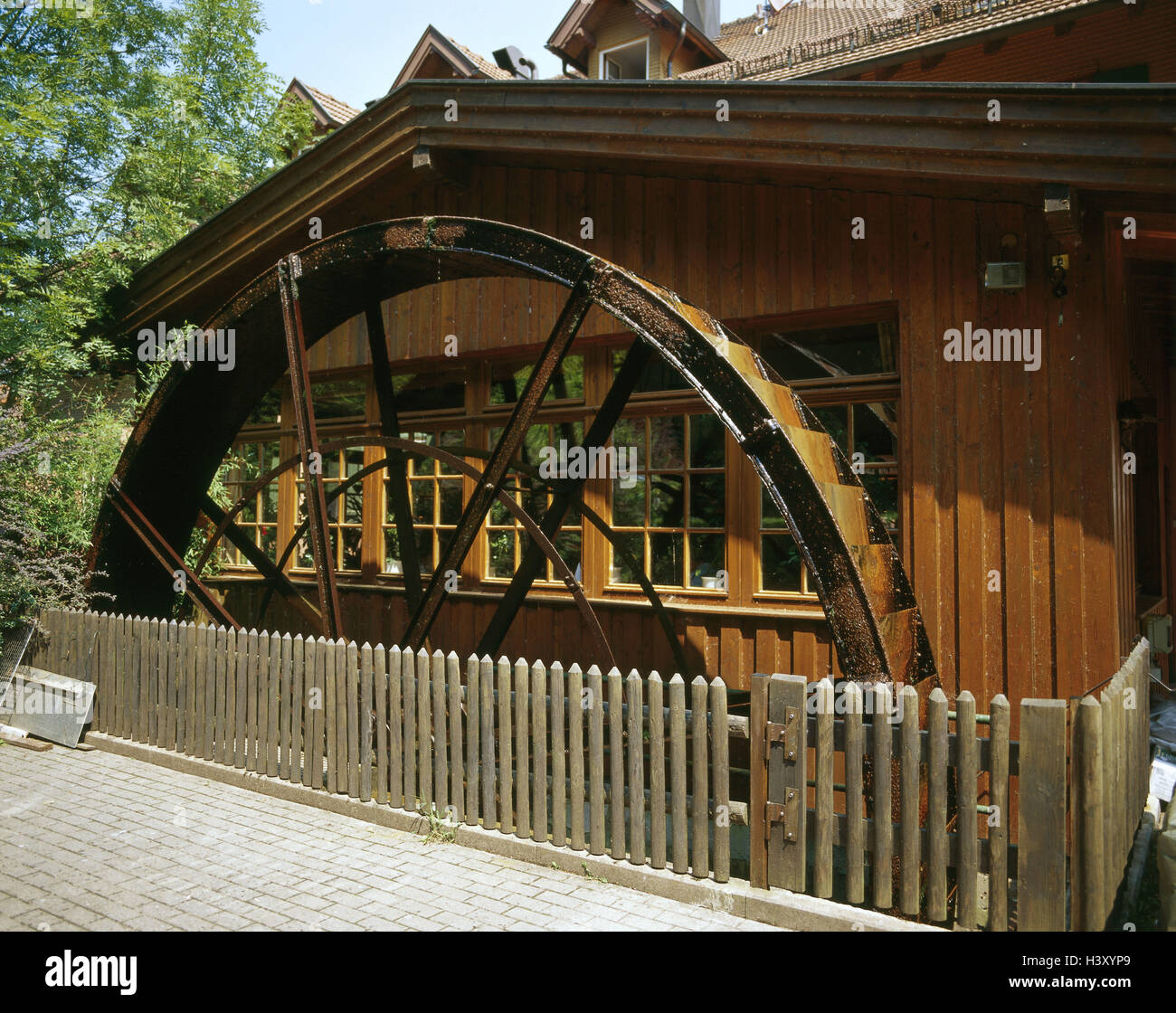 Germany, Black Forest, restaurant, Enzschleife, water mill radian ...