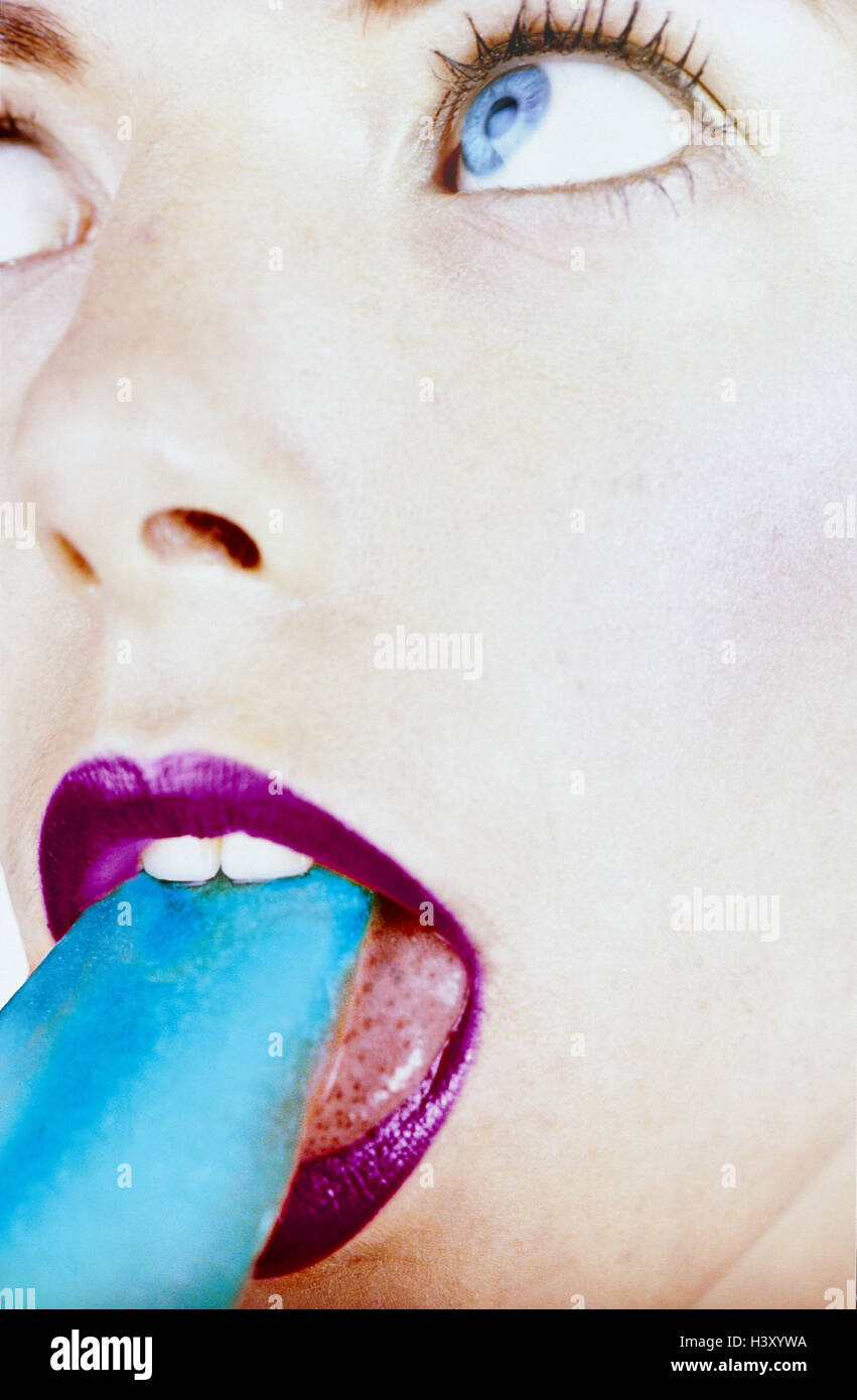 Woman, ice cream food, close up, lifestyle, young, look, detail, ice ...