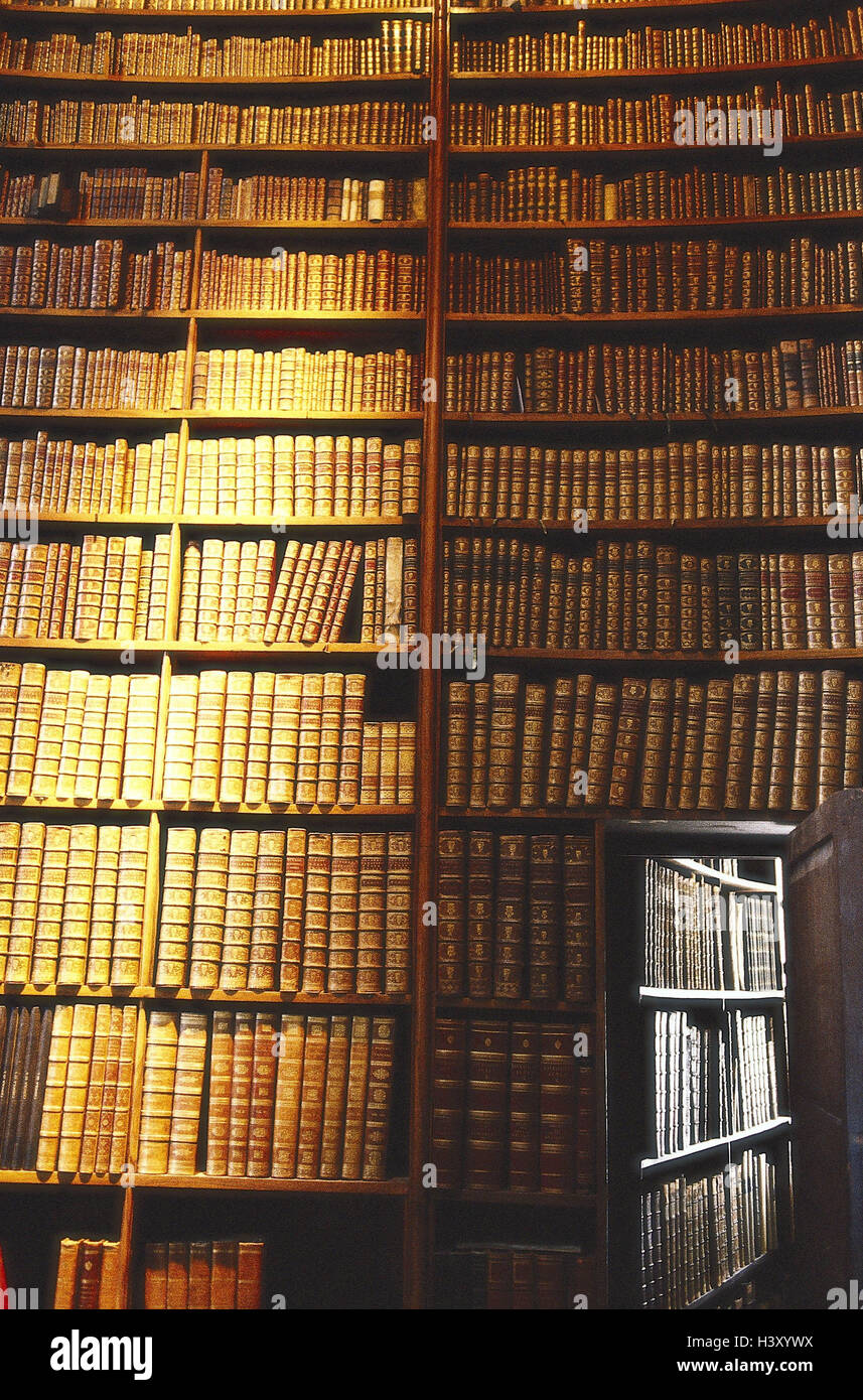 Library, detail, bookshelves, books, close up!!! only editorially ...