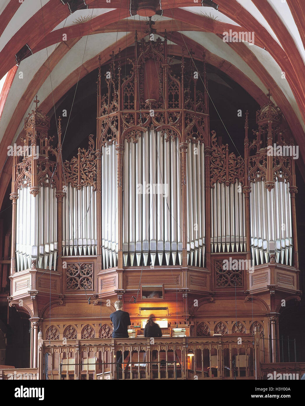 Germany, Saxony, Leipzig, city centre, Thomas' church, detail, organ ...