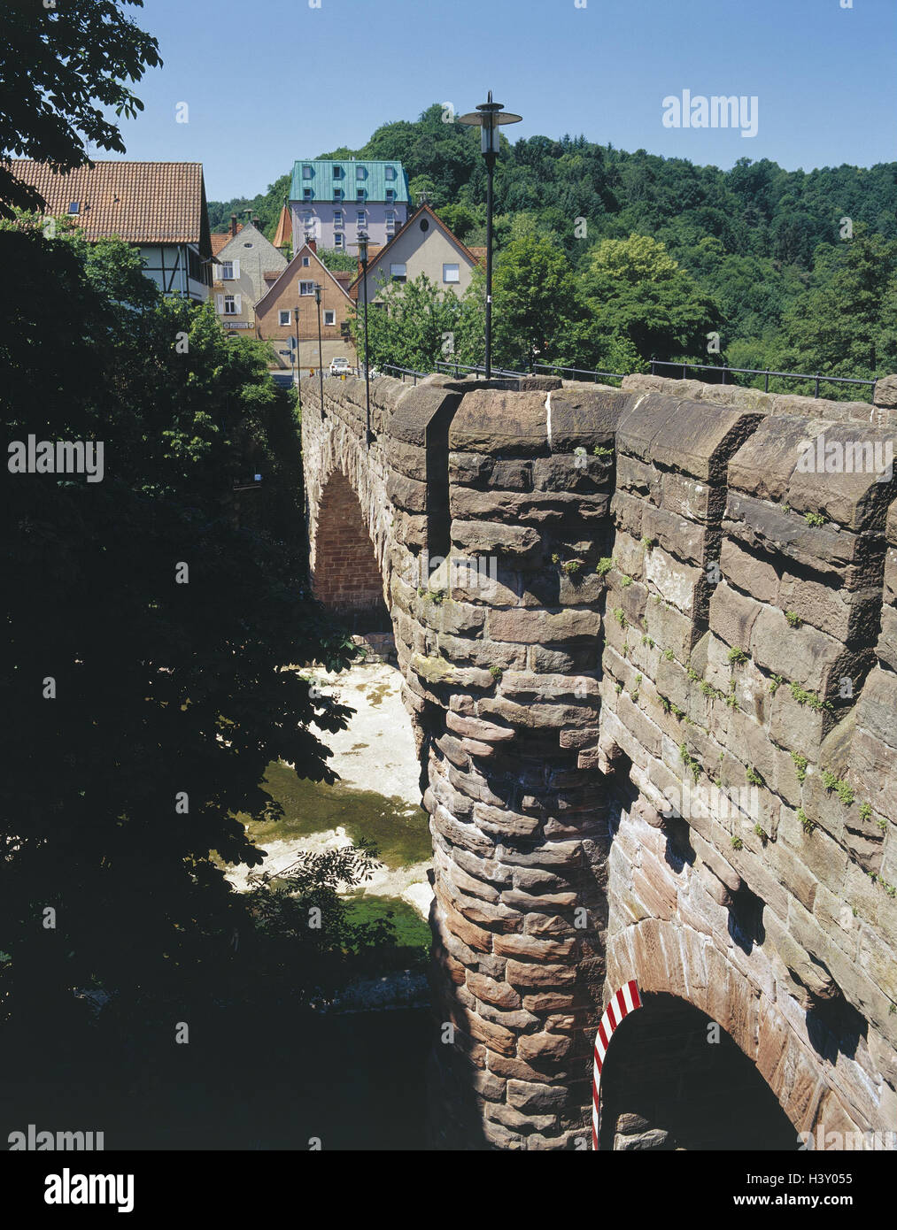 Germany, Black Forest, Pforzheim, river, Nagold, stone bridge, Europe ...