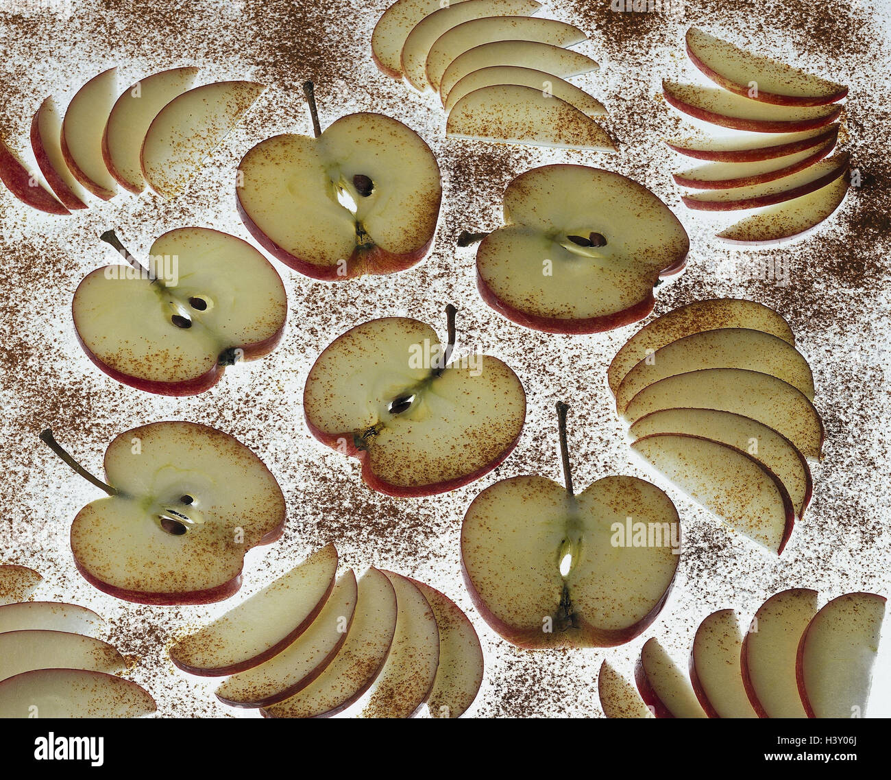 Apples, cut open, Still life, apple, Malus, apple slices, fruits, fruit ...