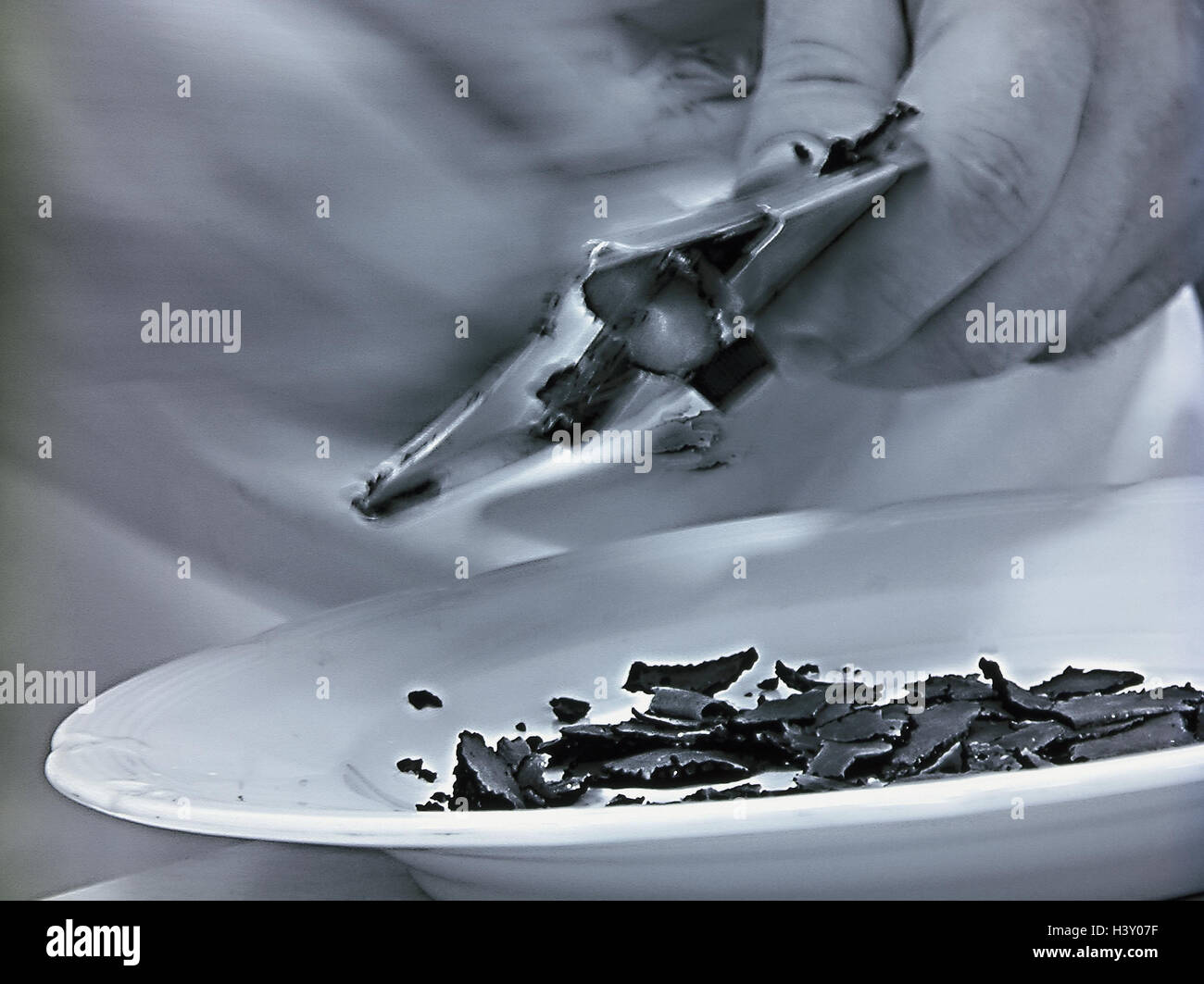 Truffle planes, plates, truffle, b/w, Still life, cooking, food ...