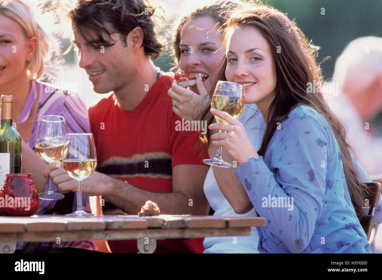 People Drinking Wine Outside
