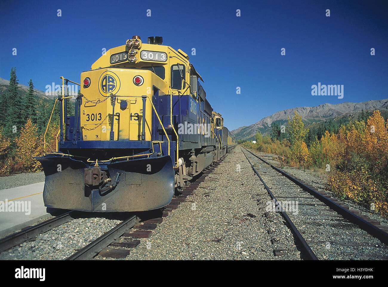 The USA, Alaska, Alaska-Railway, outside, autumn, scenery, Trail ...