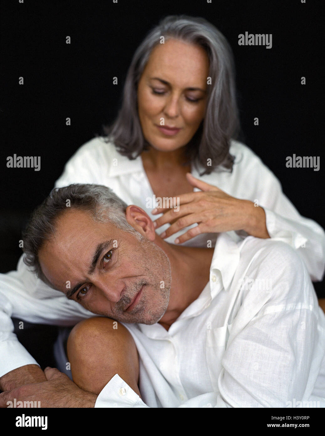 Senior couple, falls in love, caress, tenderness, model released ...