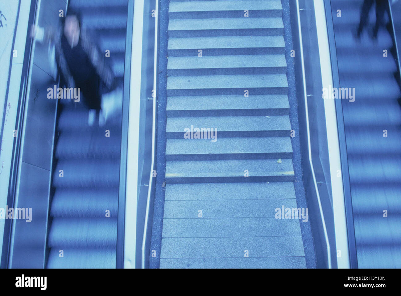 Escalators, passers-by, blur inside, escalators, stairs, electronically ...