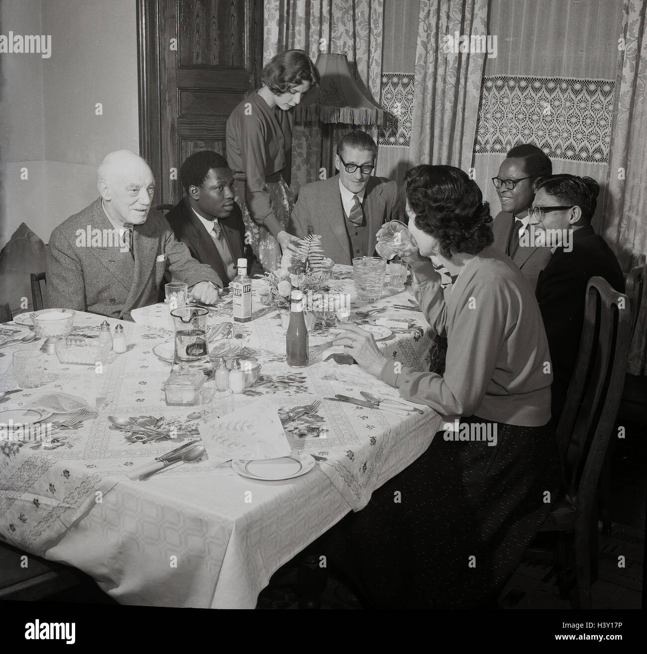 1950s, historical, group of people of different generations and ...