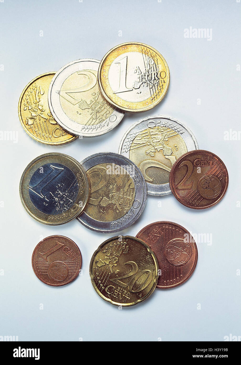 Money, euro coins, Still life, product photography, cut out, studio ...