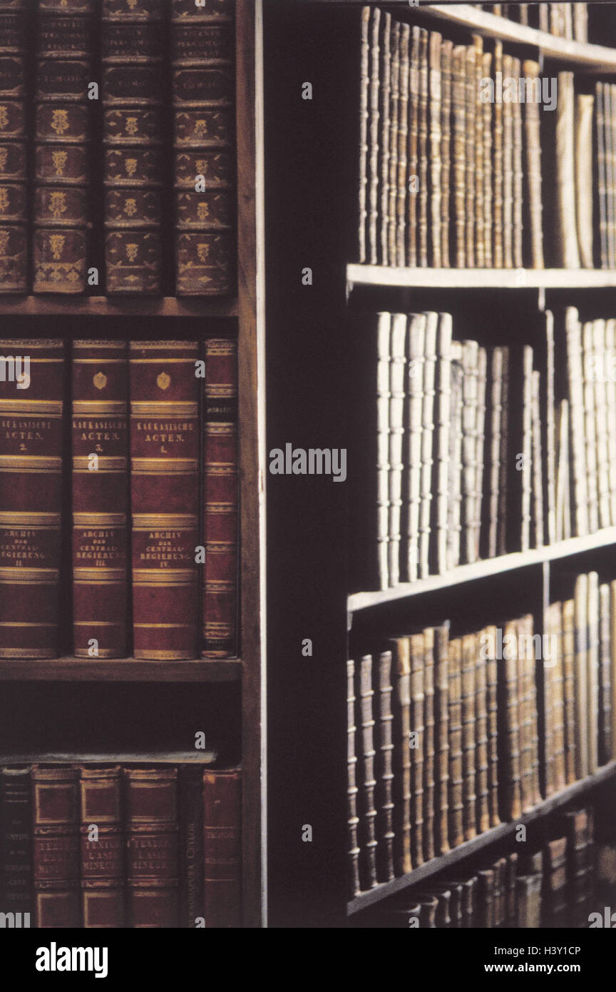 Library, detail, bookshelves, Books, close-up, !!!only editorially ...