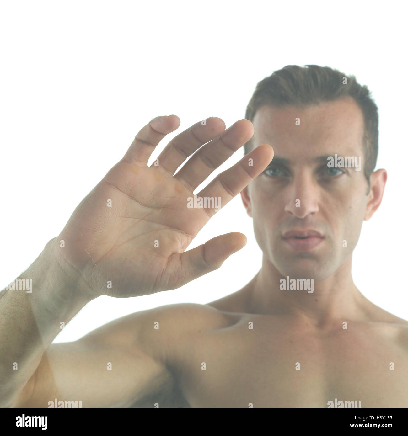 Man, free upper part of the body, gesture, slice, portrait, very close ...