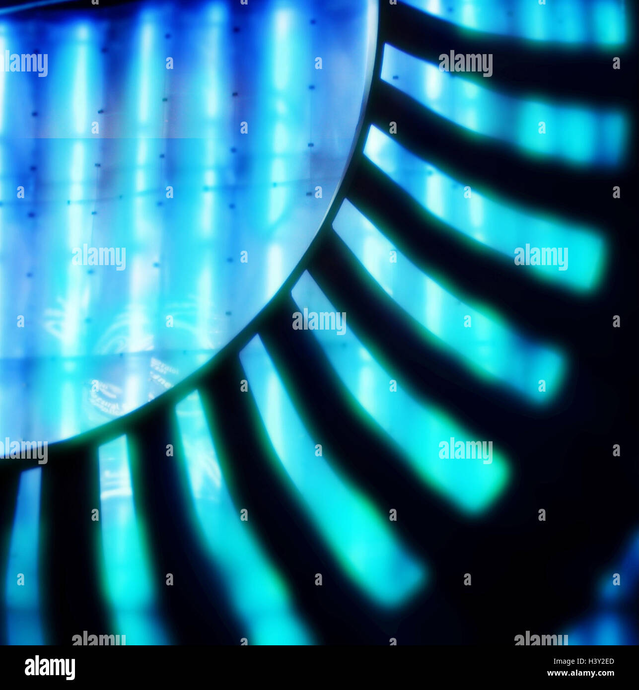 Turbine, detail, ribs, lighting effect inside, Germany, Hannover, Expo ...