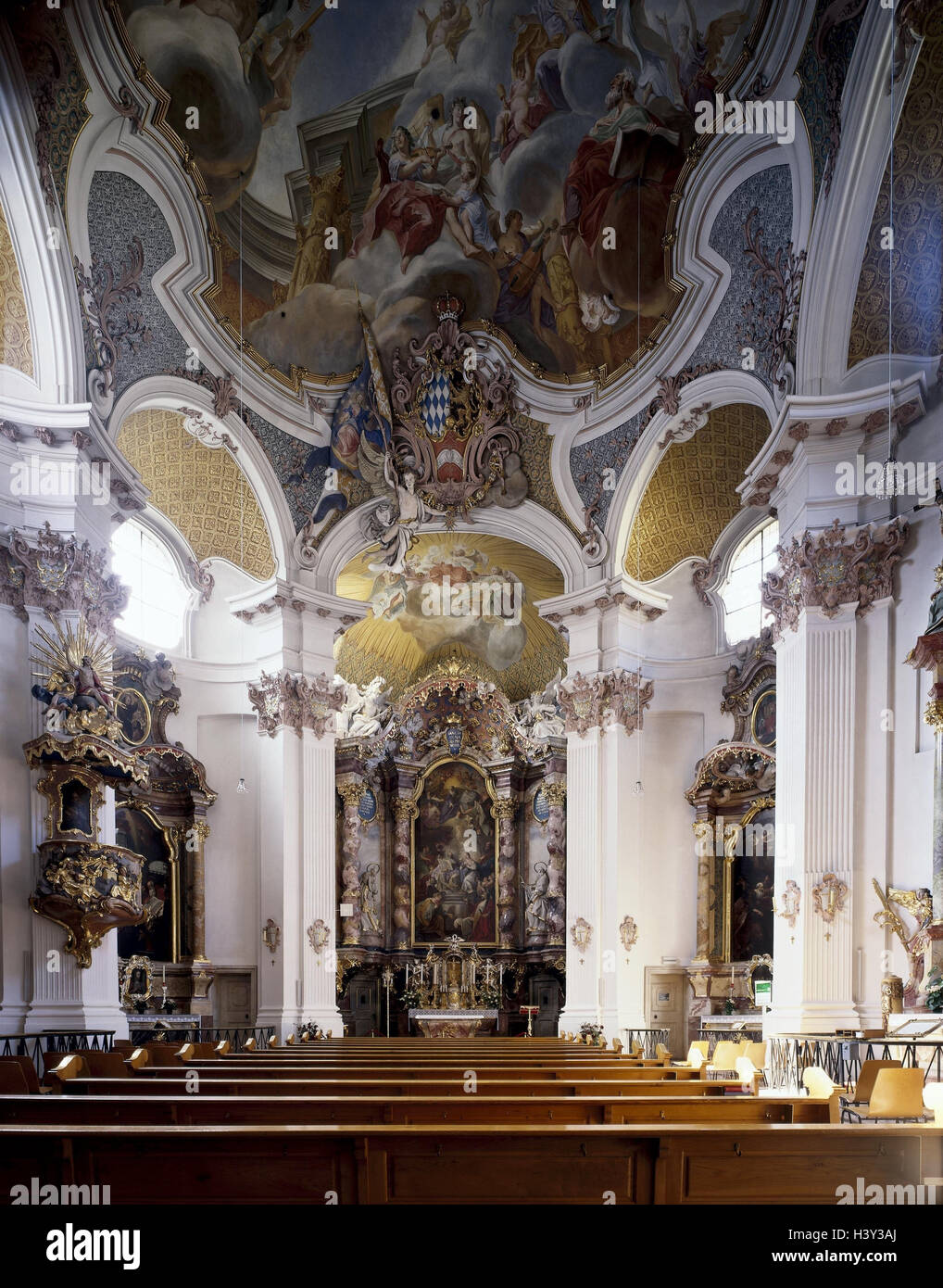 Germany, Bavaria, Munich, minster piece Anna, altar, inside, interior ...