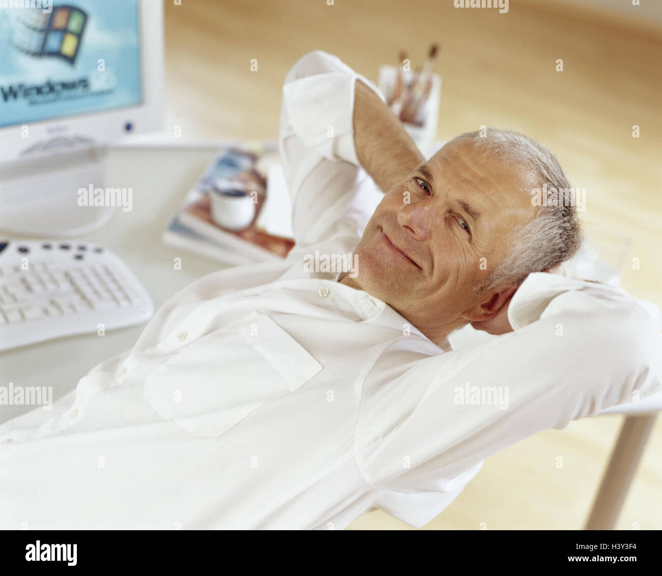 Office, man, work break, relax, model released, clerk, office worker ...