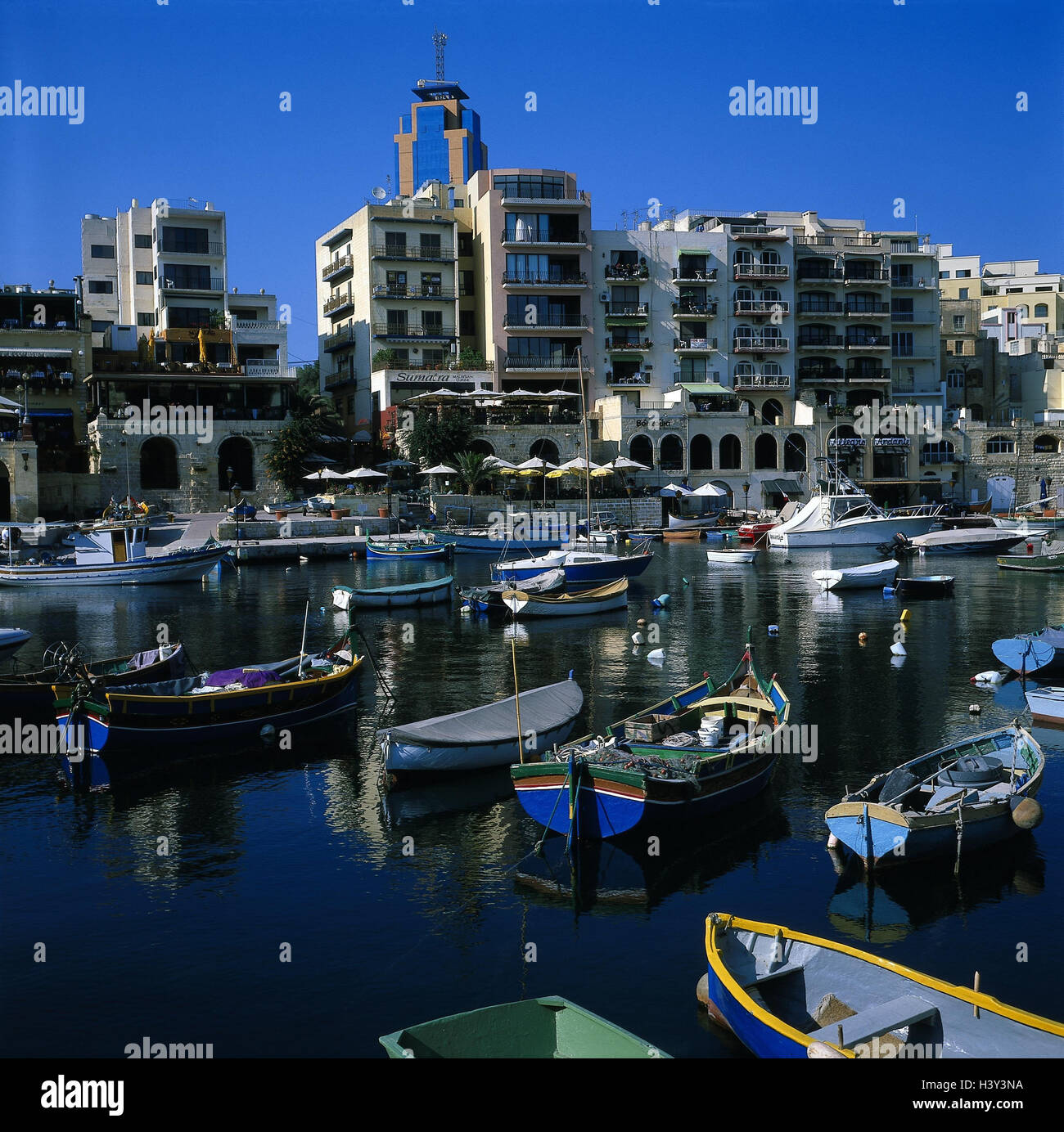 Malta, St. Julians, local view, harbour, boots, island state, island ...