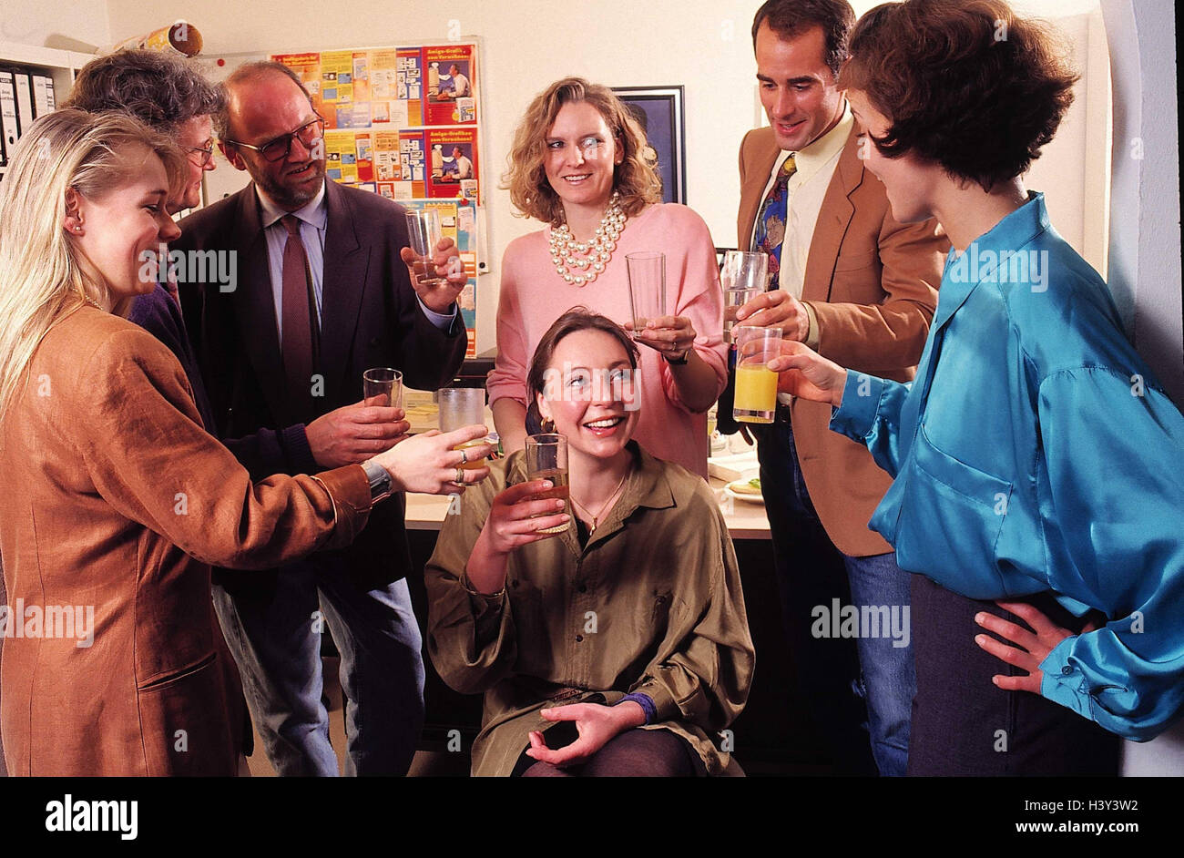 Office, birthday party, colleague inside, company celebration ...