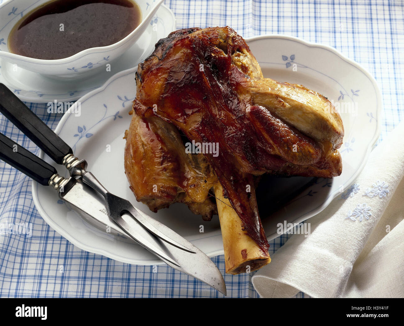 Food, knuckle veal, Still life, meat, veal, leg, roasted, meat course ...