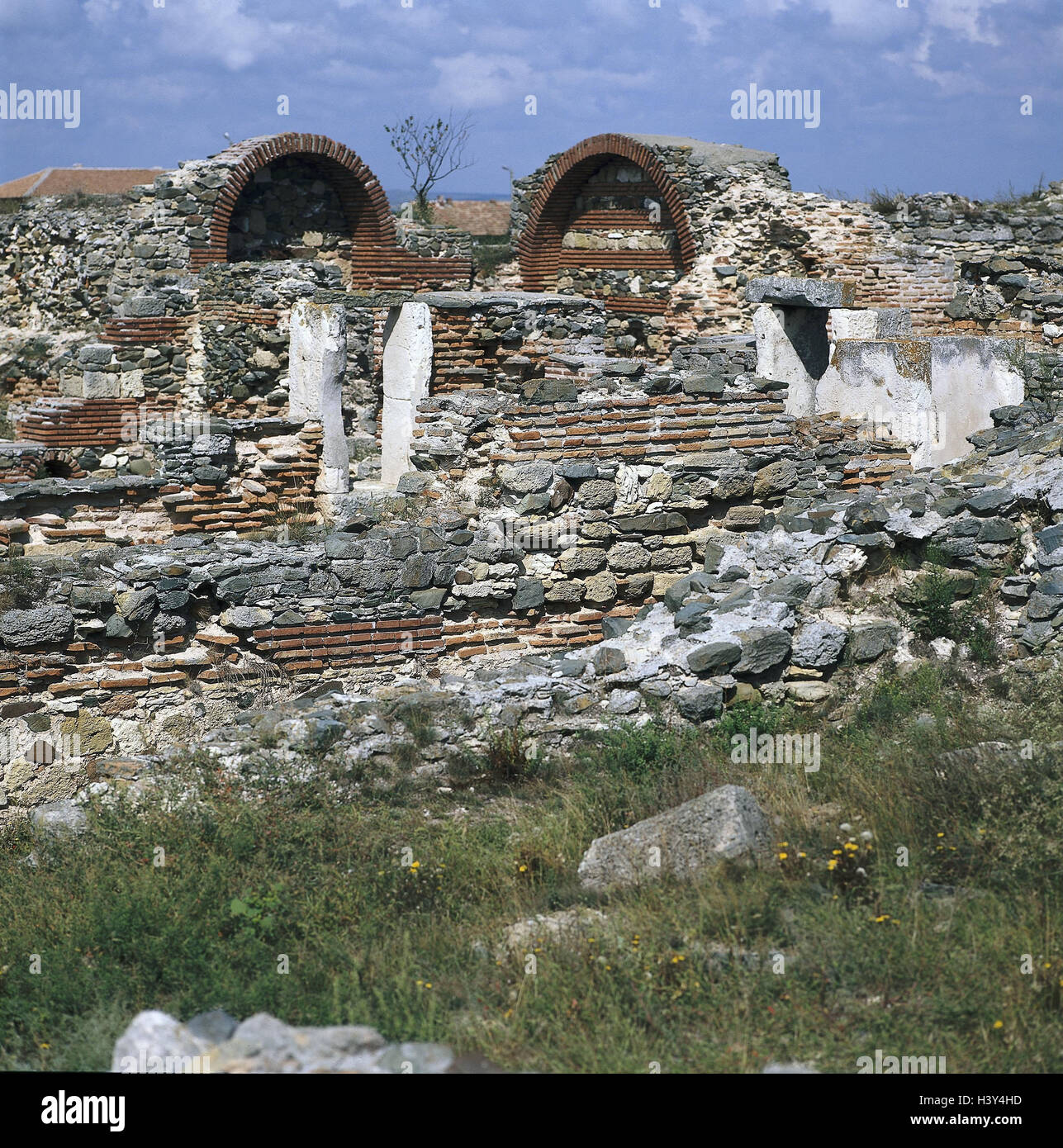 Romania, Constanta, Histria, ruin site, "Termele Romans", Southeast ...