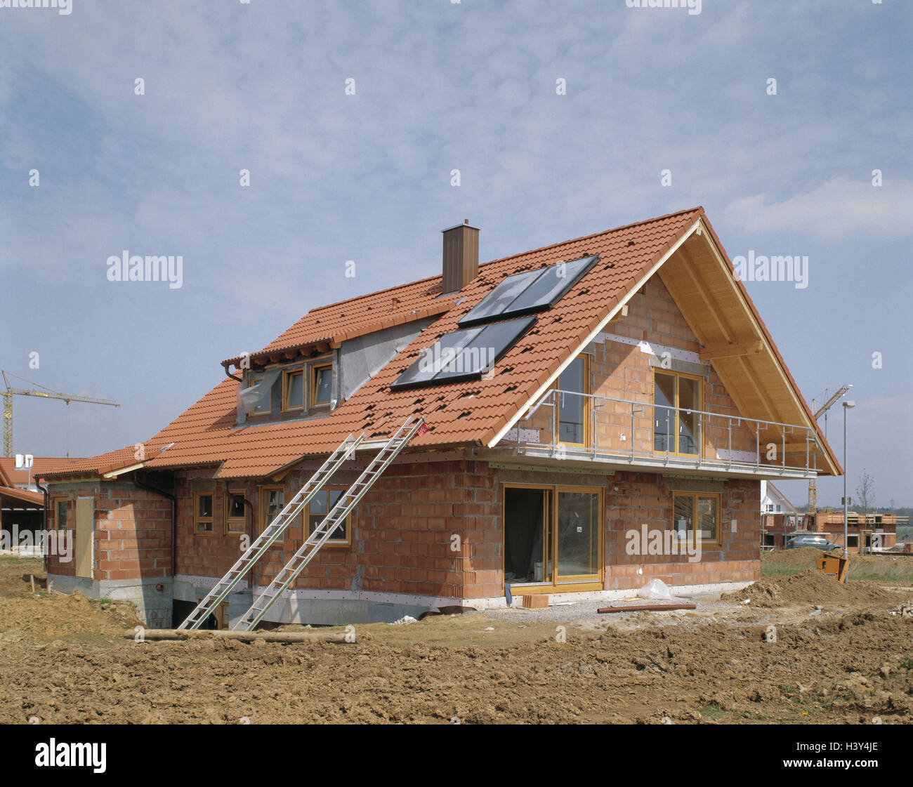 Single-family dwelling, shell, house roof, solar plant, house, houses ...