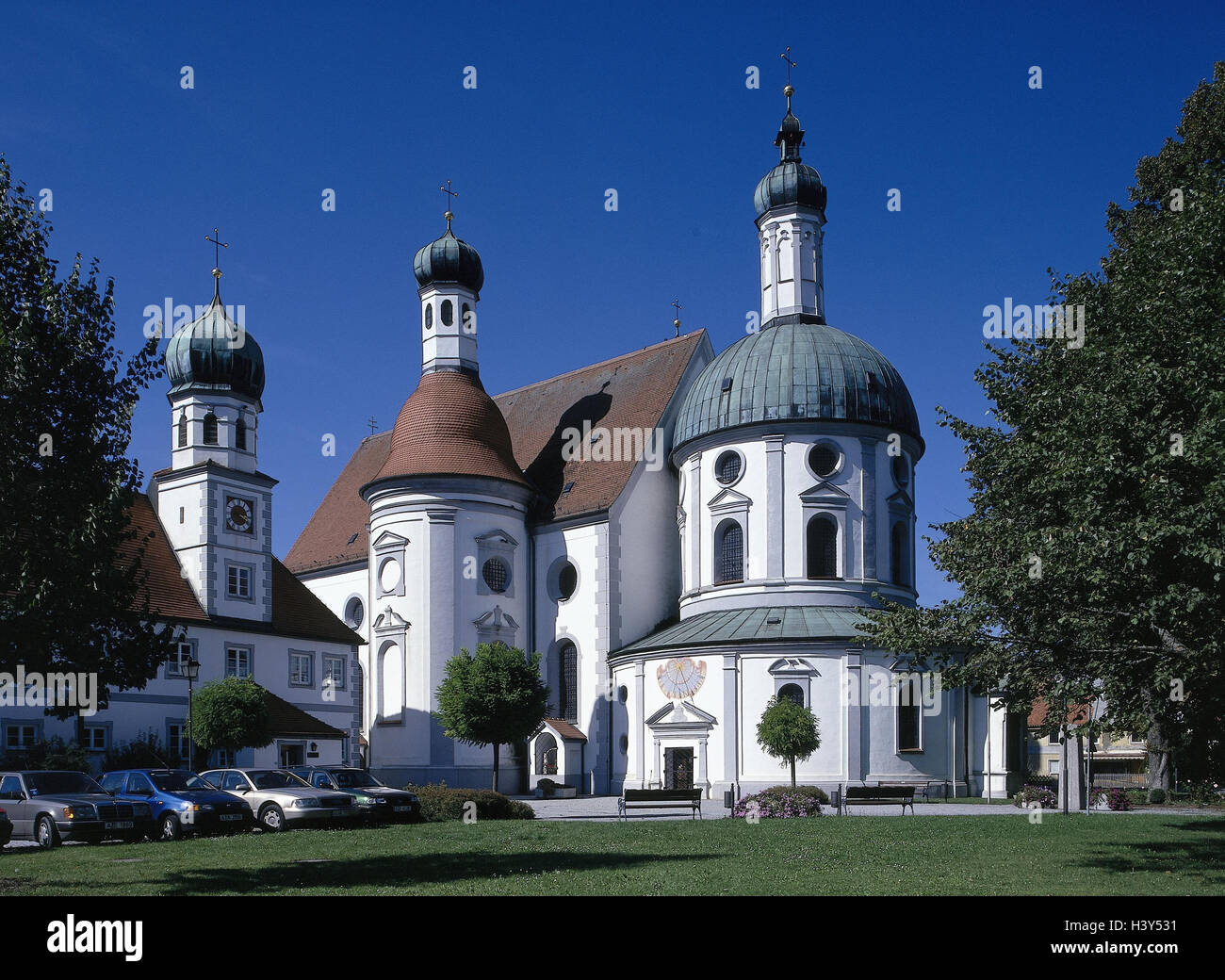 Germany, Bavarian Swabia, field Klosterlech, pilgrimage church "Maria ...