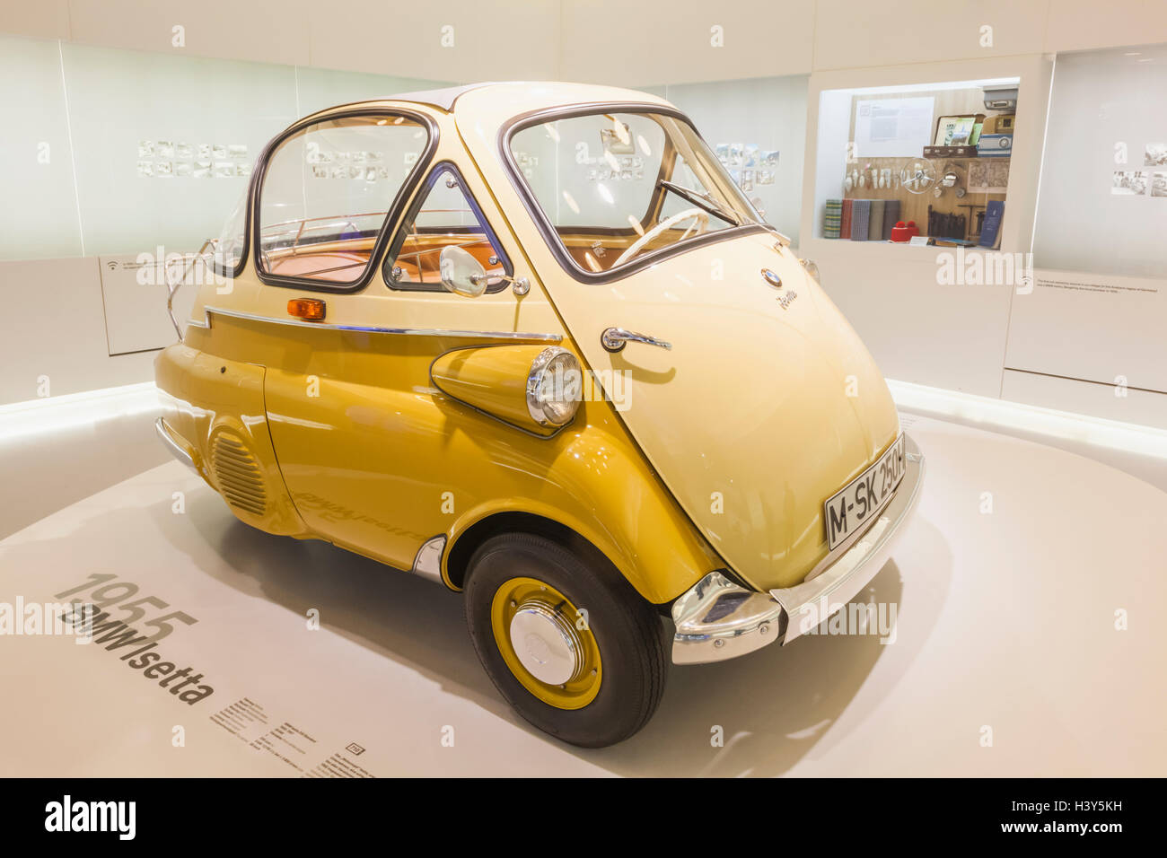 Germany, Bavaria, Munich, BMW Museum, Display of BMW 1955 Isetta Stock ...