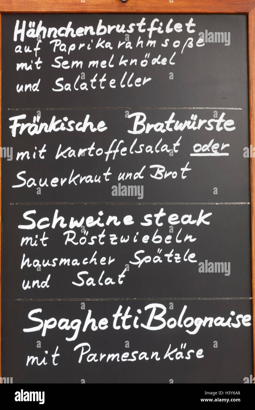 Germany menu restaurant sign hi-res stock photography and images - Alamy