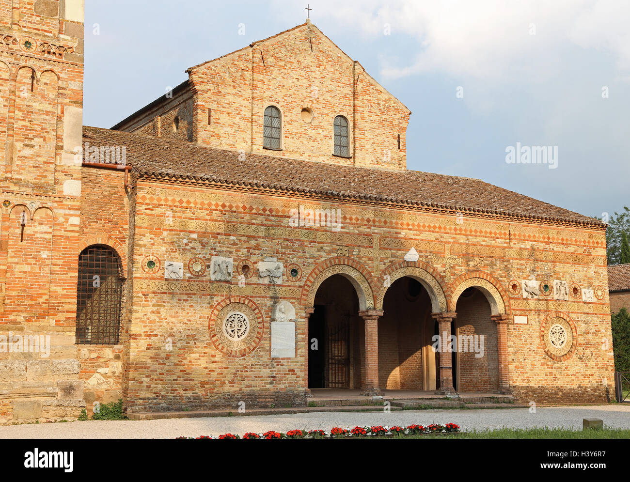 ancient Abbey of Pomposa historic building in the Po Valley near ...