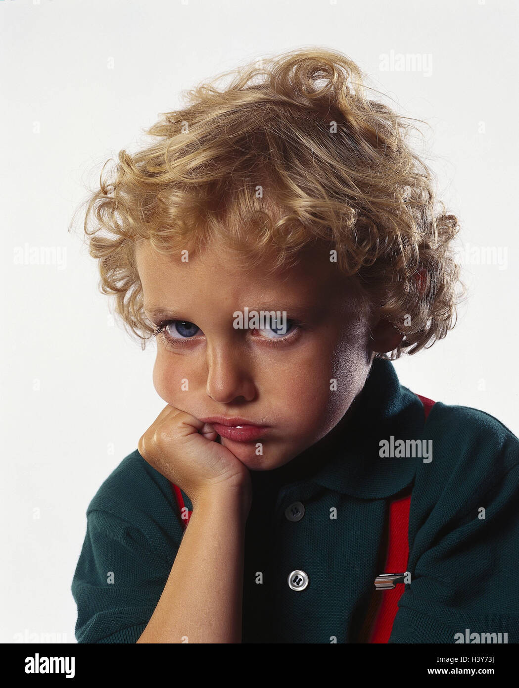 Boy, facial play, defiance, portrait, child, small, hairs, blond, head ...