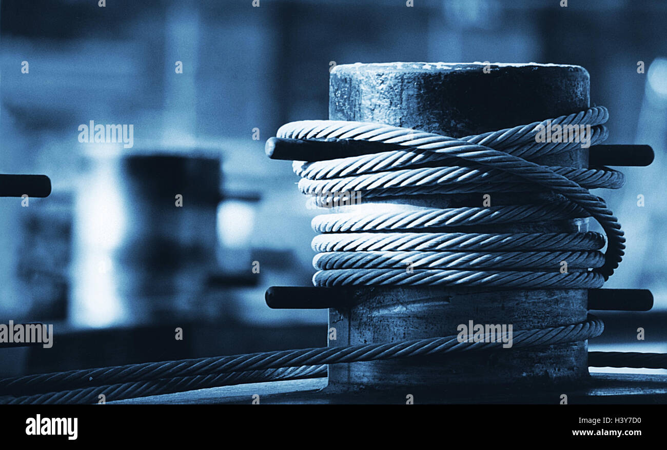 Ship, detail, pile, ropes, monochrome, invest, fasten, navigation ...