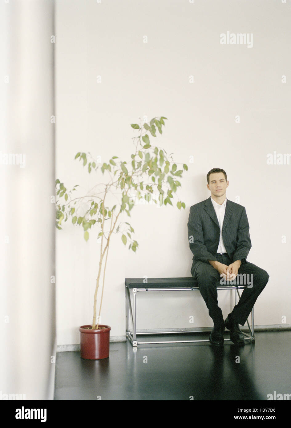 Waiting range, green plant, manager, sit, wait, wait for fatigue, for ...