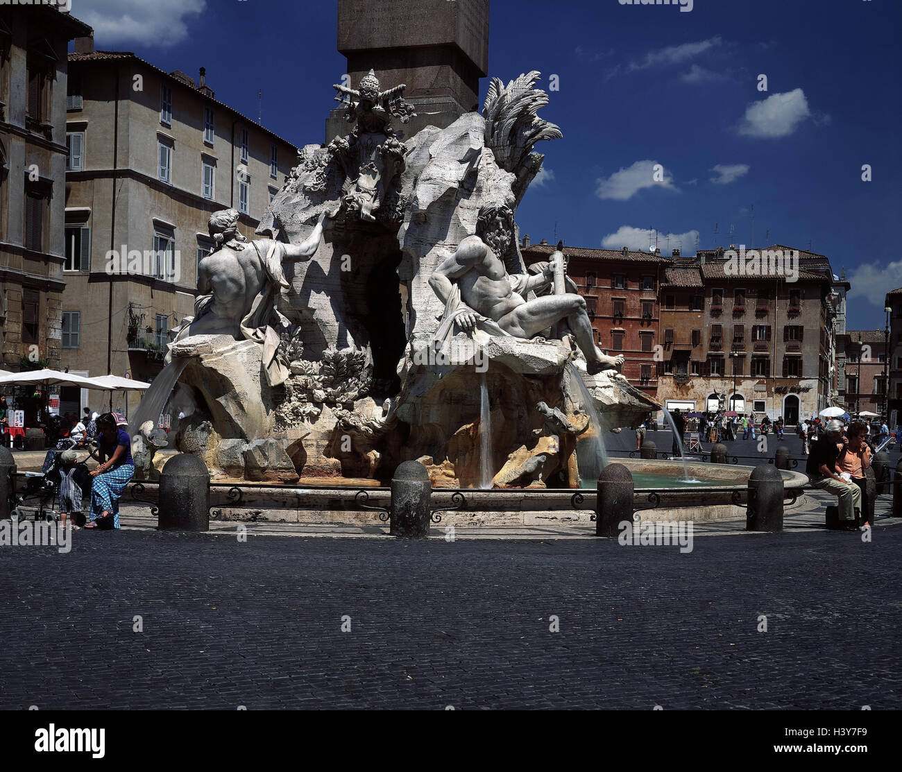Italy, Rome, Piazza Navona, four-river well, well, well figures Stock ...