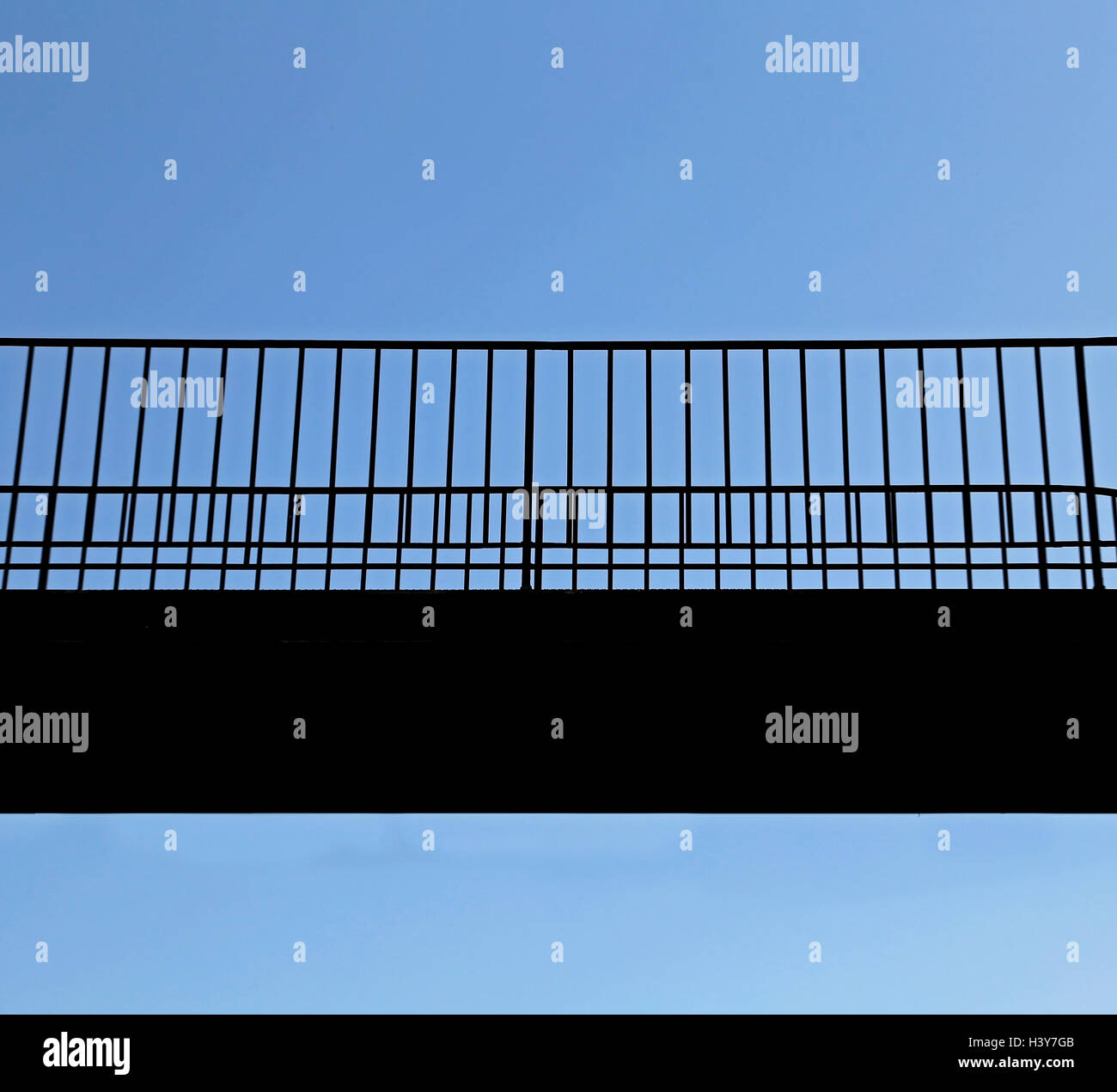 detail of bridge suspended above the void to cross the valley Stock ...