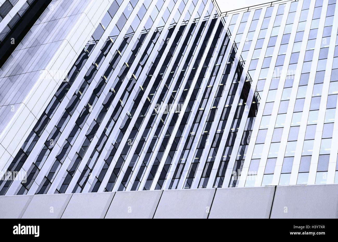 Office building, detail, glass front, Germany, Dusseldorf, high rise ...