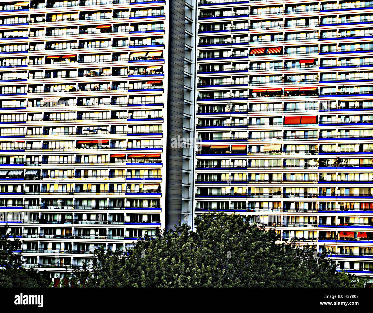 Germany, Berlin, residential area, prefabricated buildings, facades ...