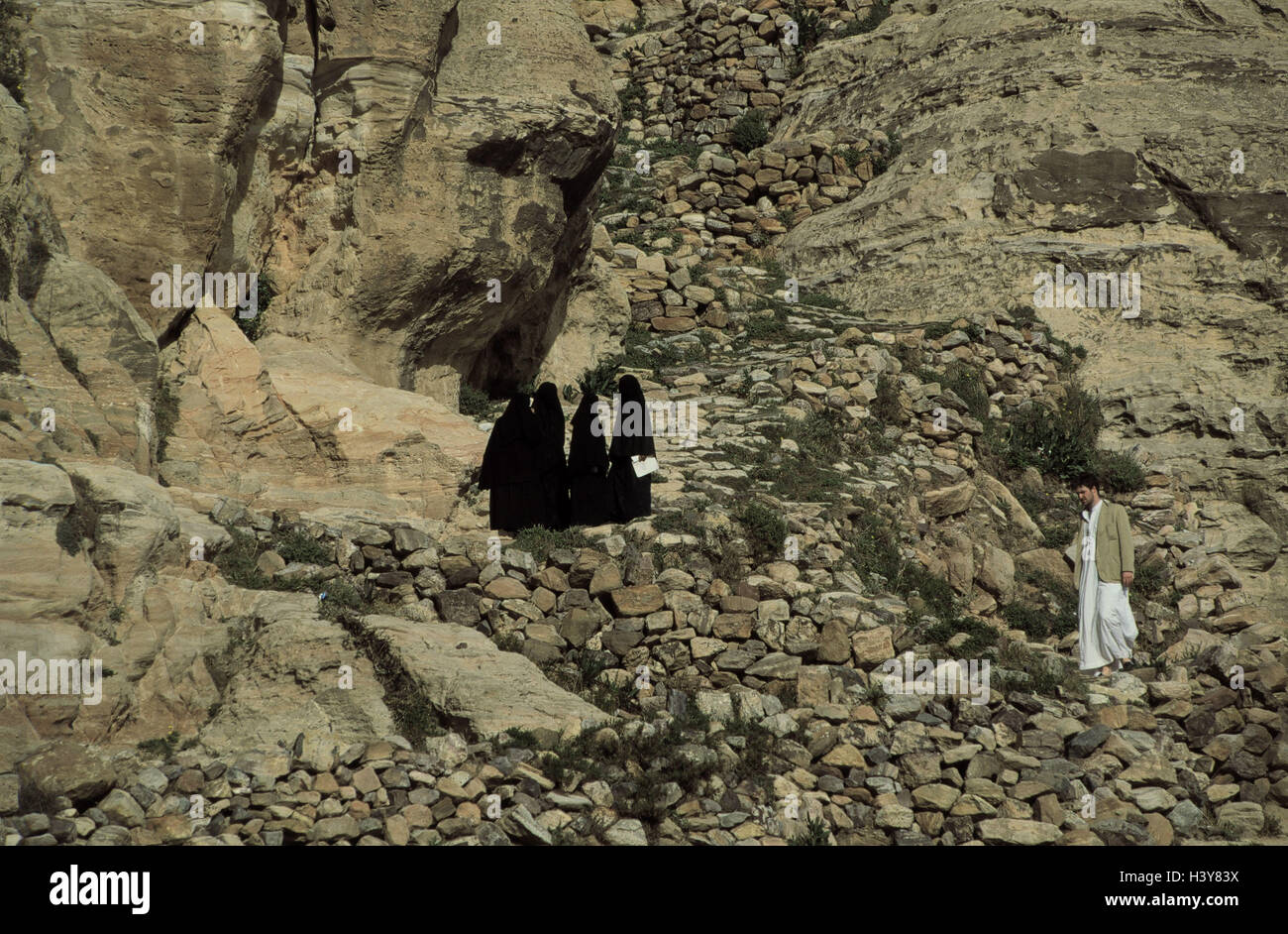 Yemen, Dula massif, way Shibam, Kawkaban, group, increase, overview ...