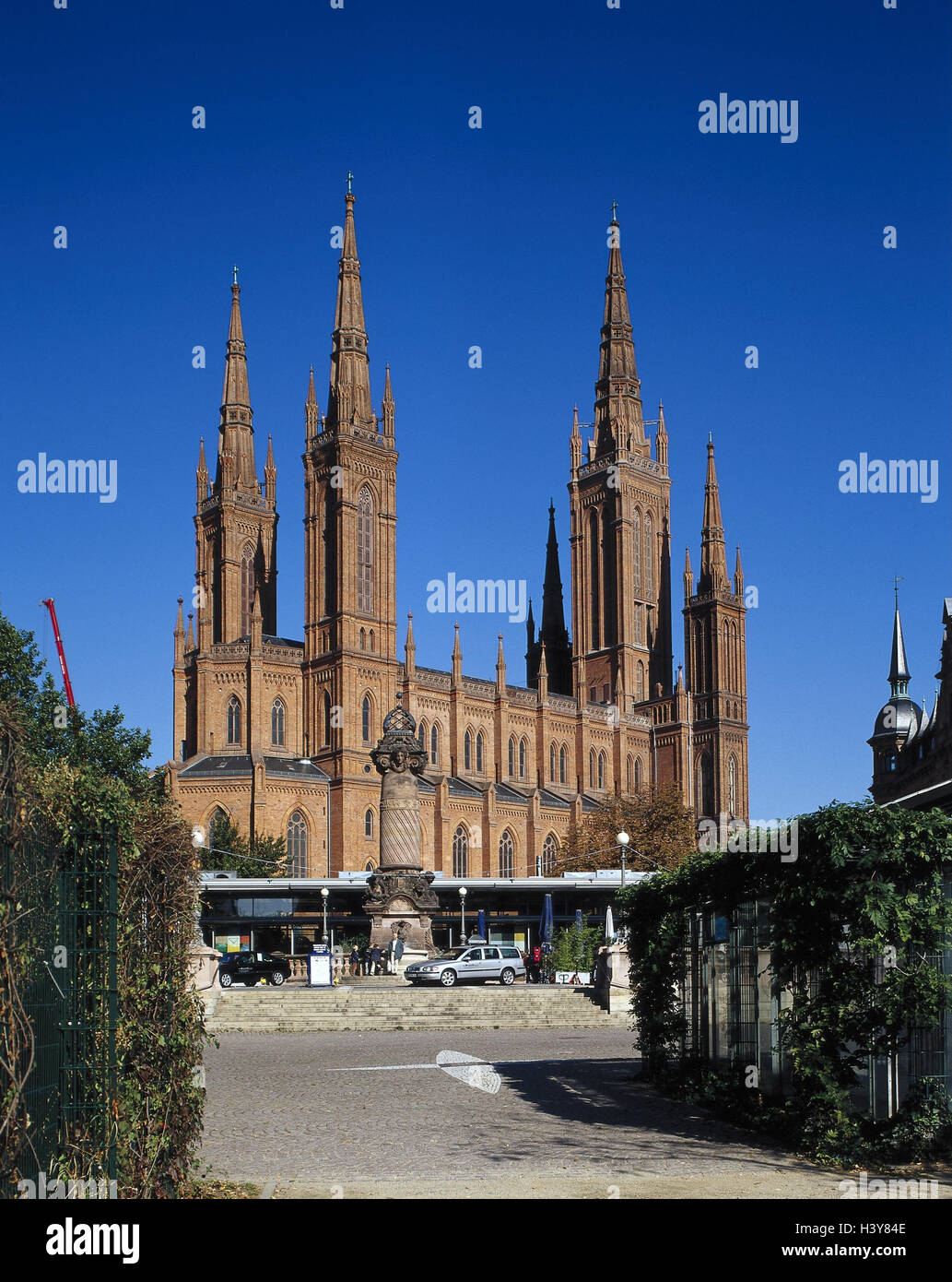 Germany, Hessen, Wiesbaden, market church, townscape, church ...