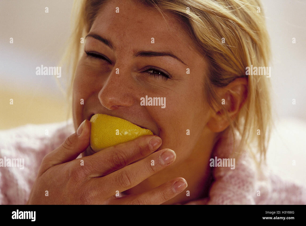 Woman, lemon, eat, portrait, citrus fruit, tropical fruit, fruit, fruit ...