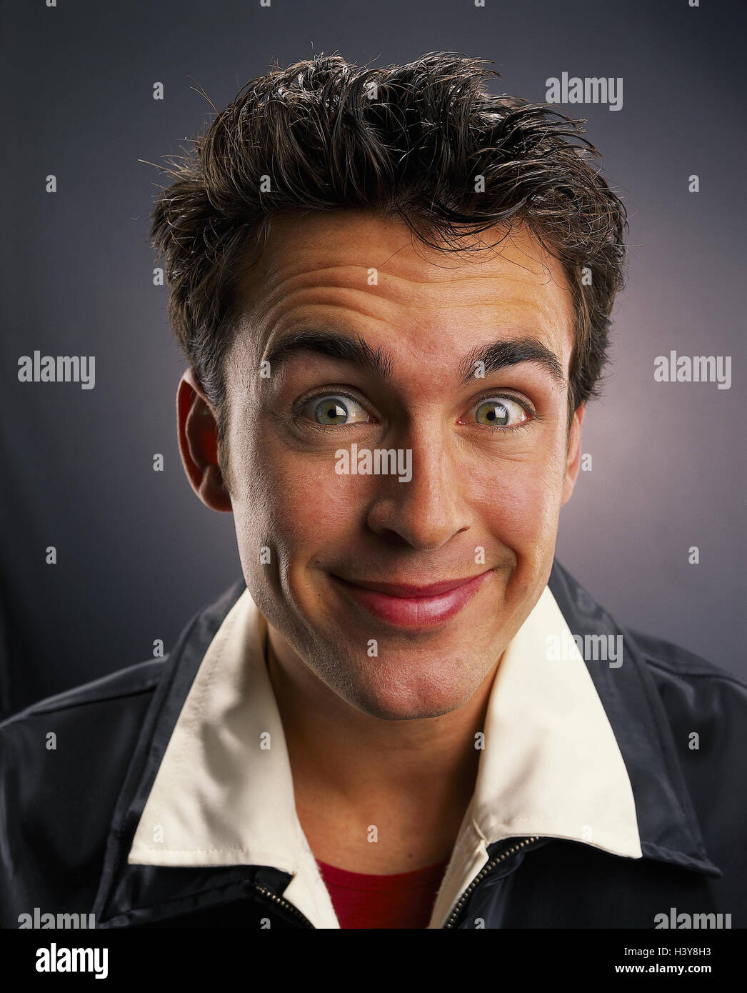 Man, young, smile, facial play, pleases, portrait, men, young person ...
