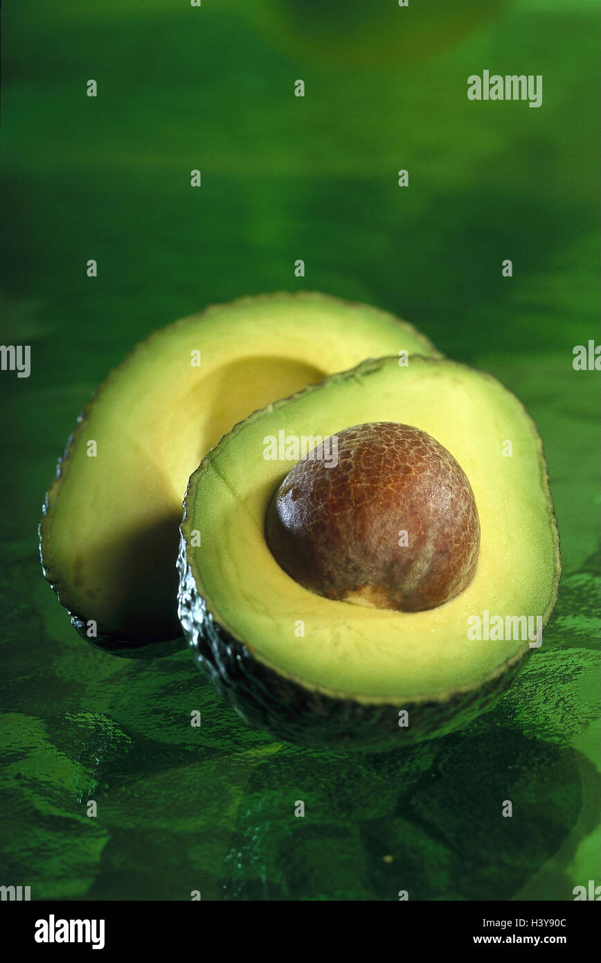 Avocado, halves, core, Avocato, avocado pear, lawyer's pear, alligator ...