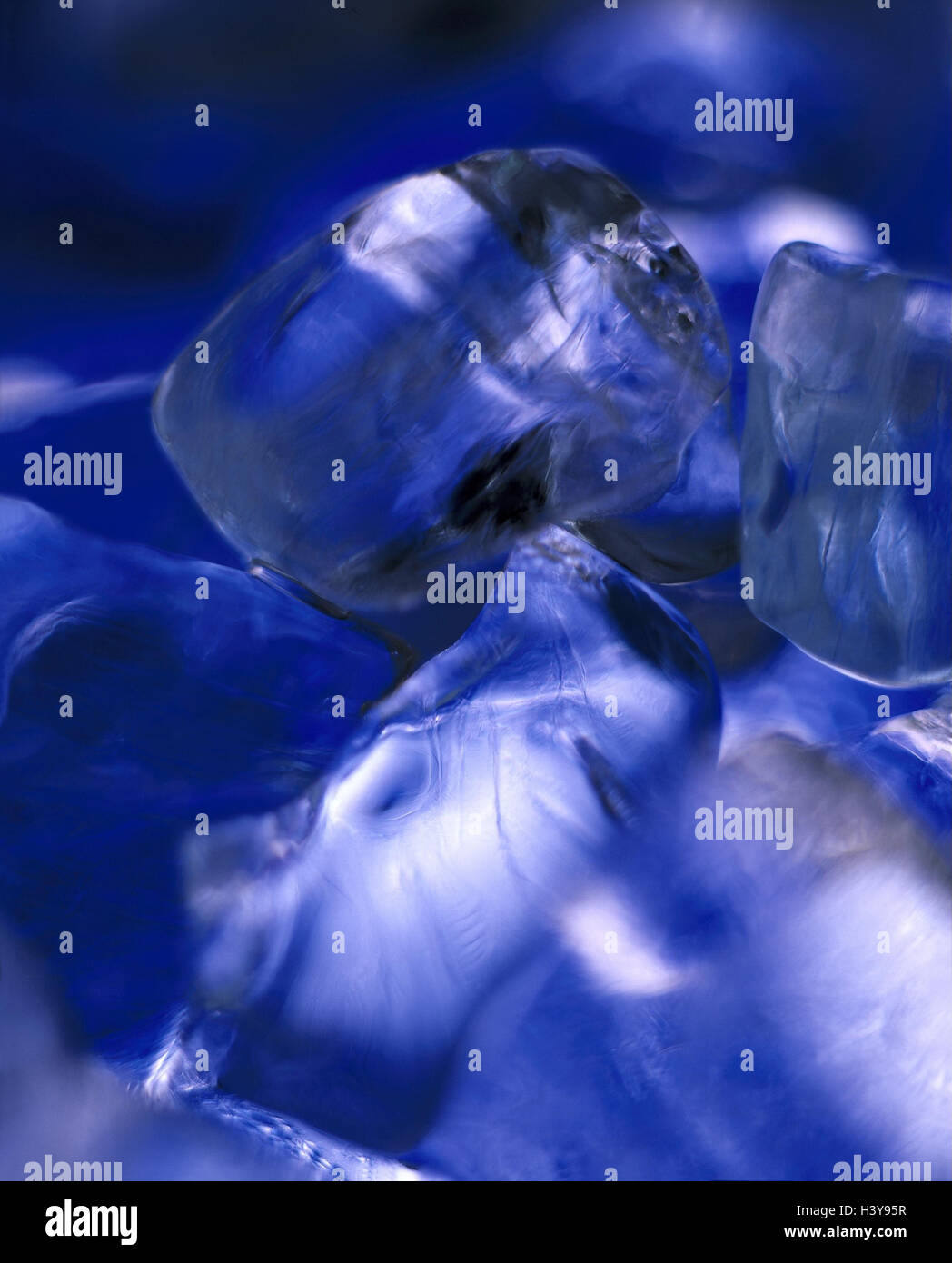 Ice cubes, Still life, ice, lumps, water, froze, cold, blue, amount ...