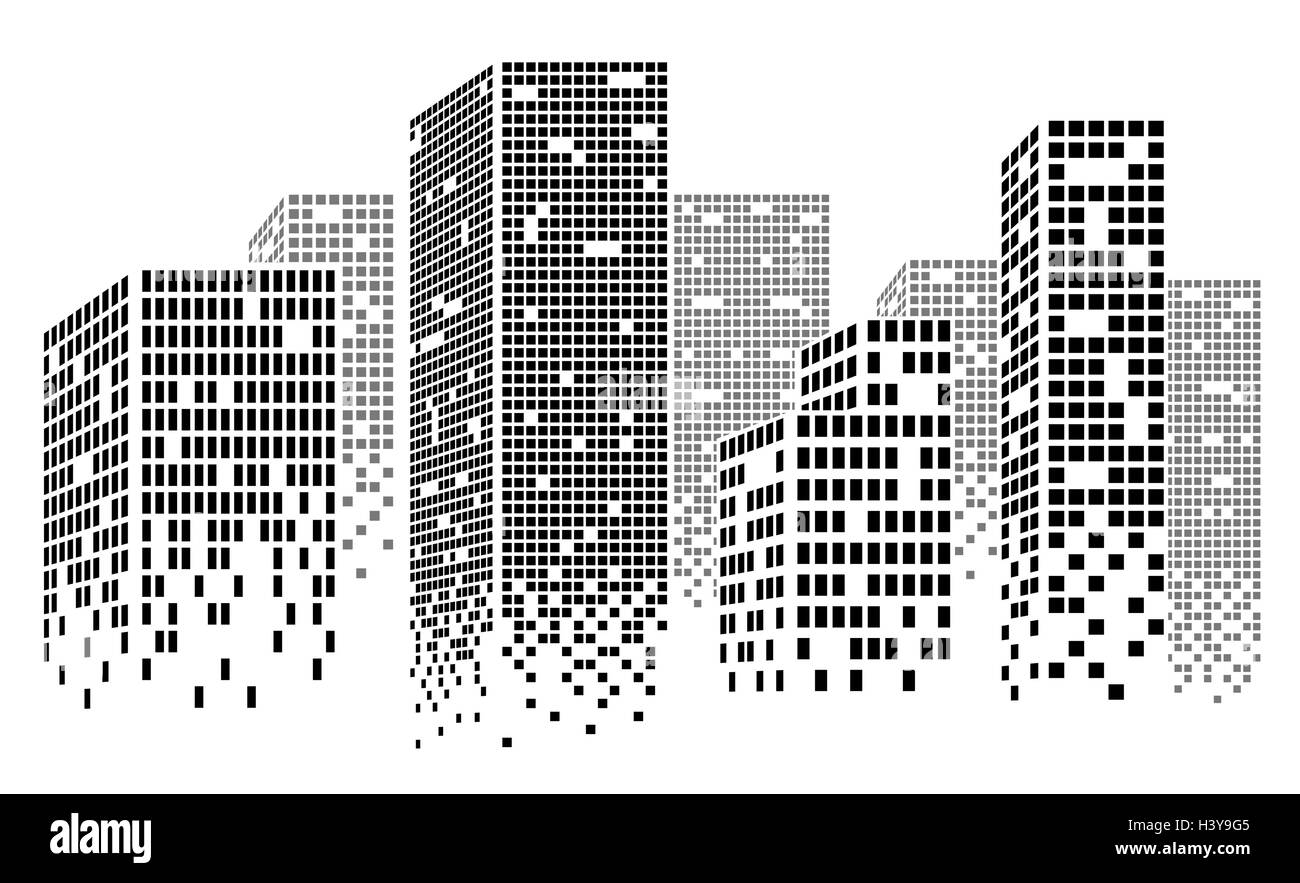Vector skyscrapers Black and White Stock Photos & Images - Alamy