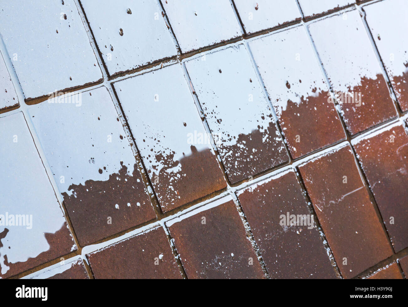 Wet sidewalk tiles hi-res stock photography and images - Alamy