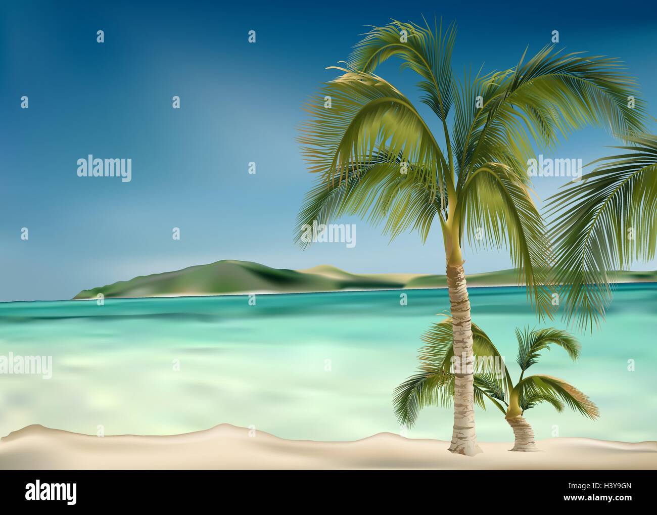 Seashore sunny day beach Stock Vector Images - Alamy