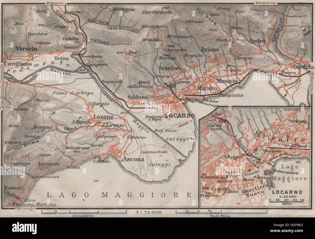 LOCARNO area. Losone Gordola Muralto Brione. Switzerland Suisse Schweiz ...
