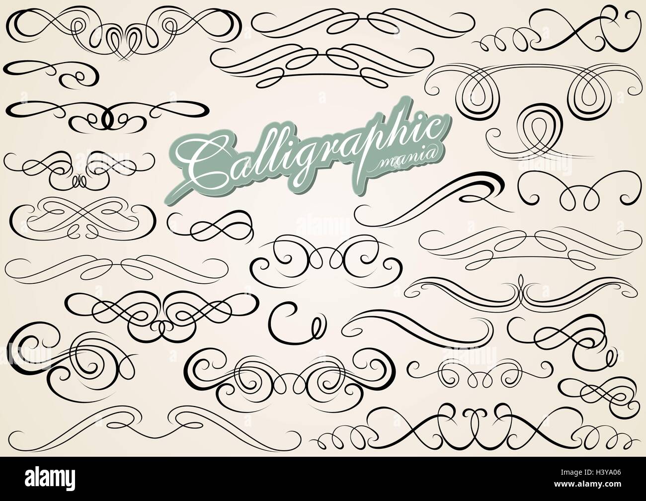 Calligraphic Design Elements Stock Vector Image & Art - Alamy