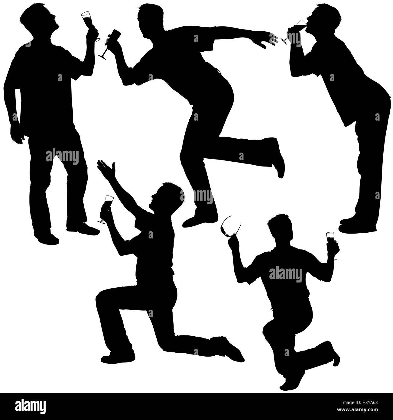 Silhouette man drinking beer Stock Vector Images - Alamy