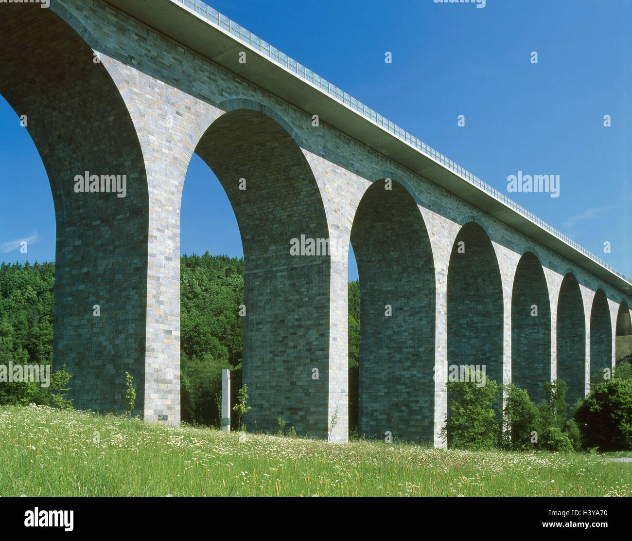 Germany, Saxony, Plauen, highway bridge, Europe, magpie, bridge ...