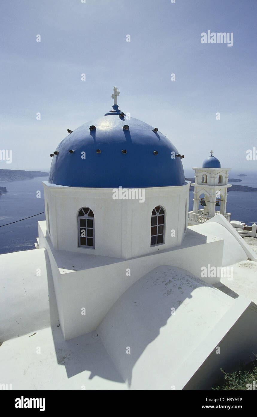 Greece, Santorin, churches, detail, Cyclades islands, island, the ...