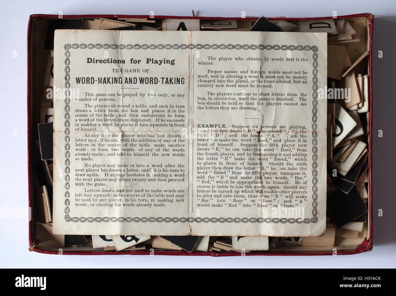Old Vintage Word Making and Word Taking Game Stock Photo - Alamy